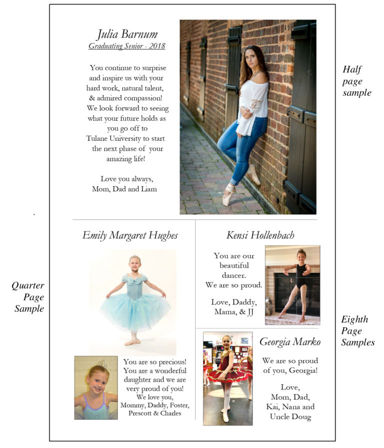Tolbert Yilmaz School of Dance | Recital Program Shout-Out Ads